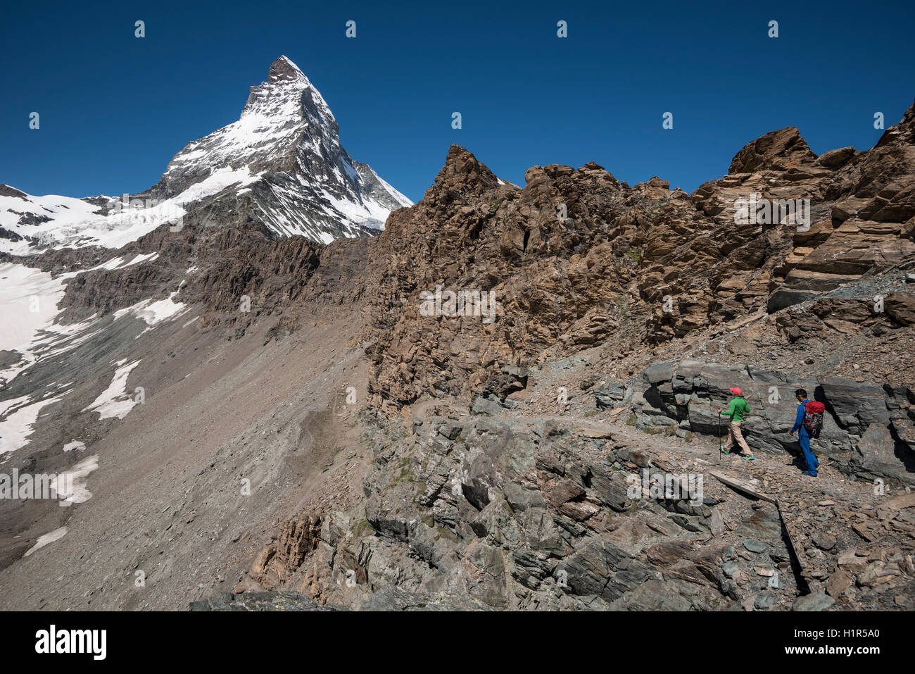 Monte cervino hikers hi-res stock photography and images - Alamy