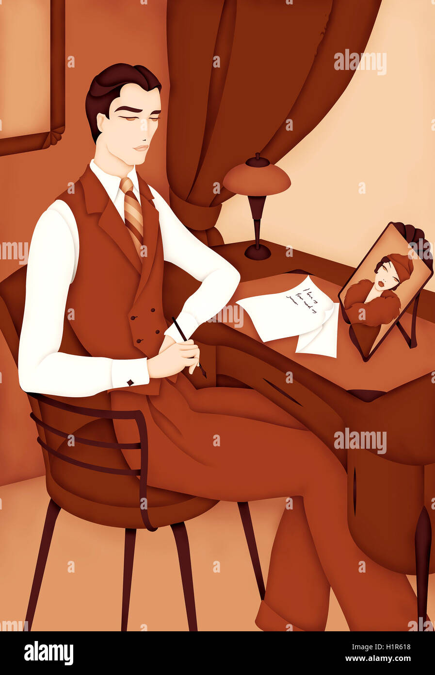 Frustrated man writing desk hi-res stock photography and images - Alamy