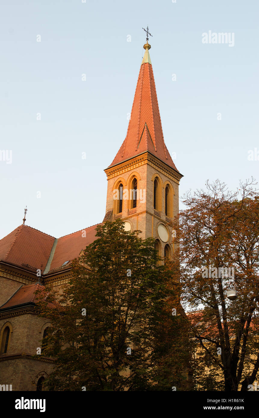 church tower with steeple Stock Photo - Alamy