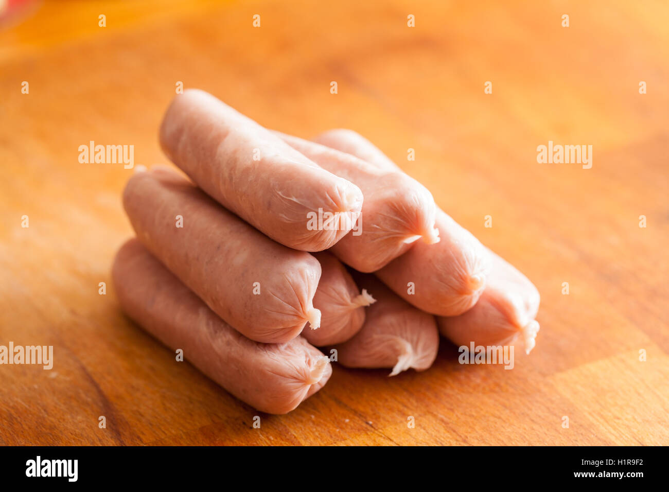 British sausages, raw, uncooked Stock Photo - Alamy