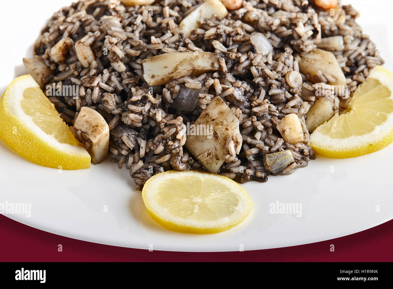 Black rice with cuttlefish Stock Photo - Alamy