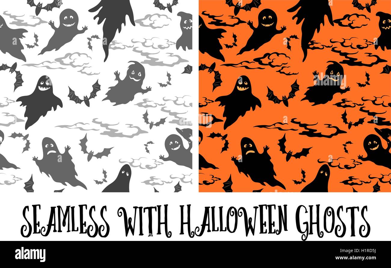 Seamless Halloween Pattern, Ghosts Stock Vector Image & Art - Alamy
