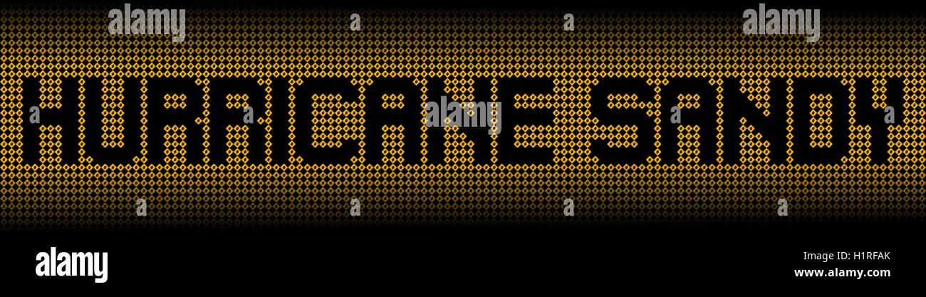 Hurricane Sandy text on warning signs illustration Stock Photo - Alamy