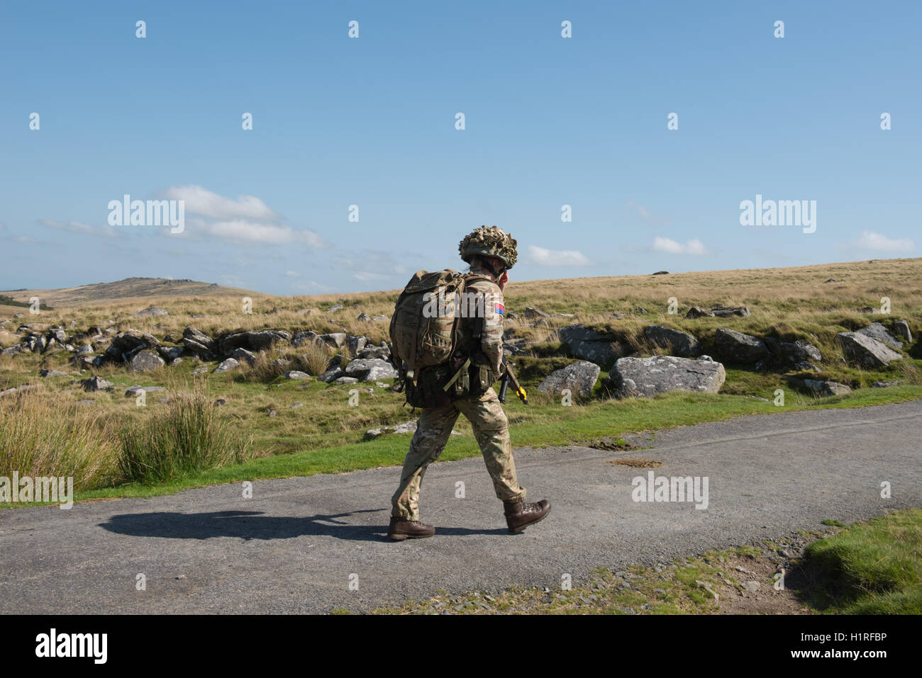 Soldiers from the British Army on a Training Exercise on Okehampton ...