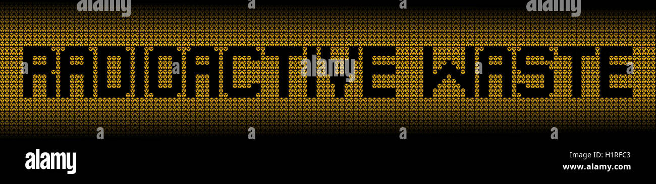Radioactive Waste text on radioactive warning symbols illustration ...
