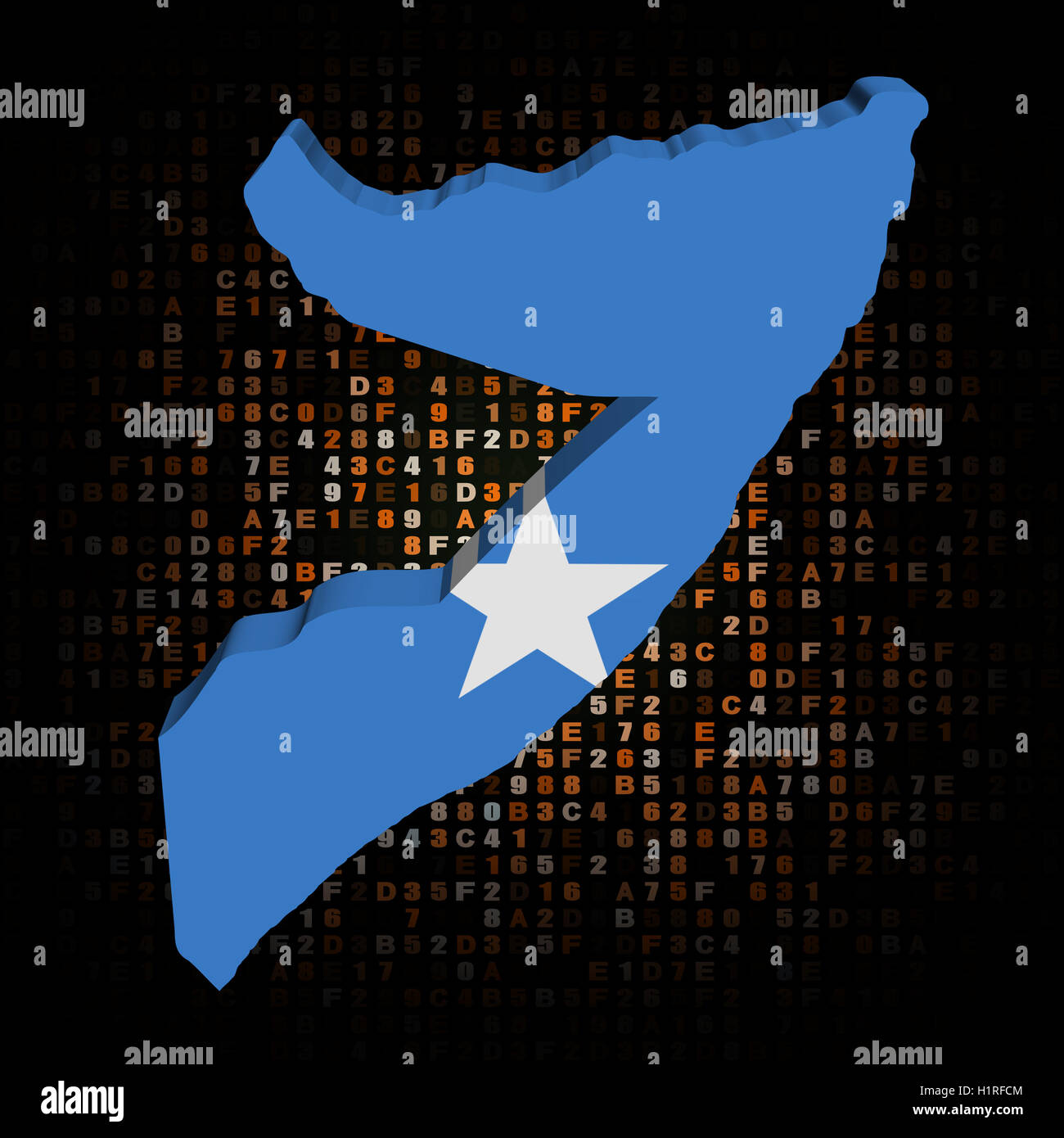 Somalia map flag on hex code illustration Stock Photo - Alamy