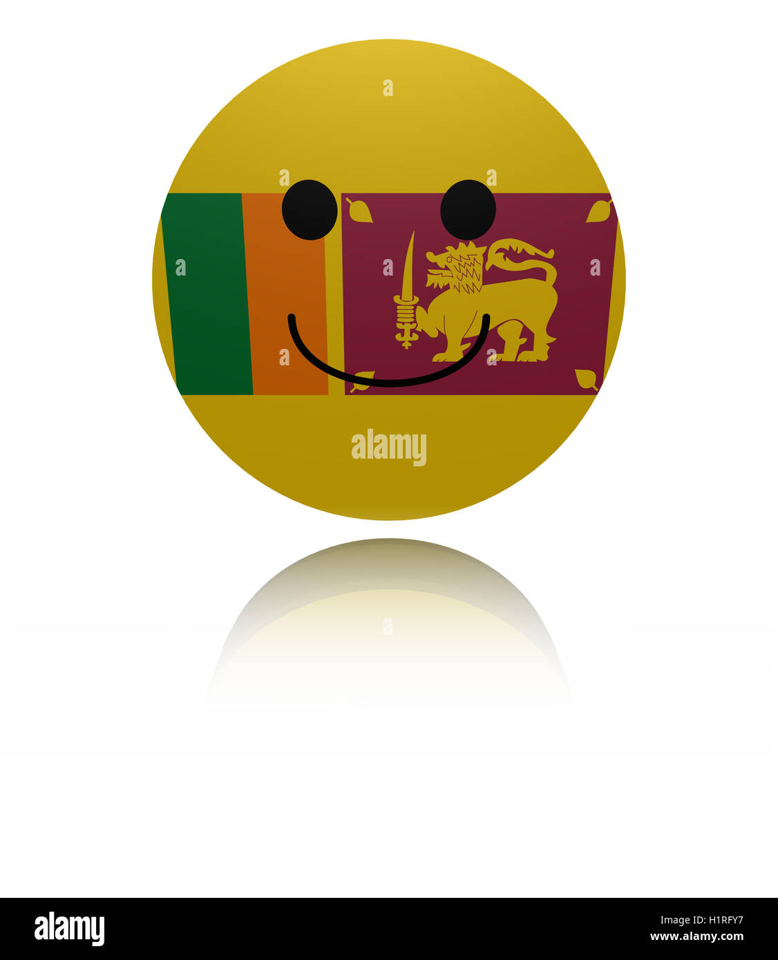 Sri Lanka happy icon with reflection illustration Stock Photo - Alamy