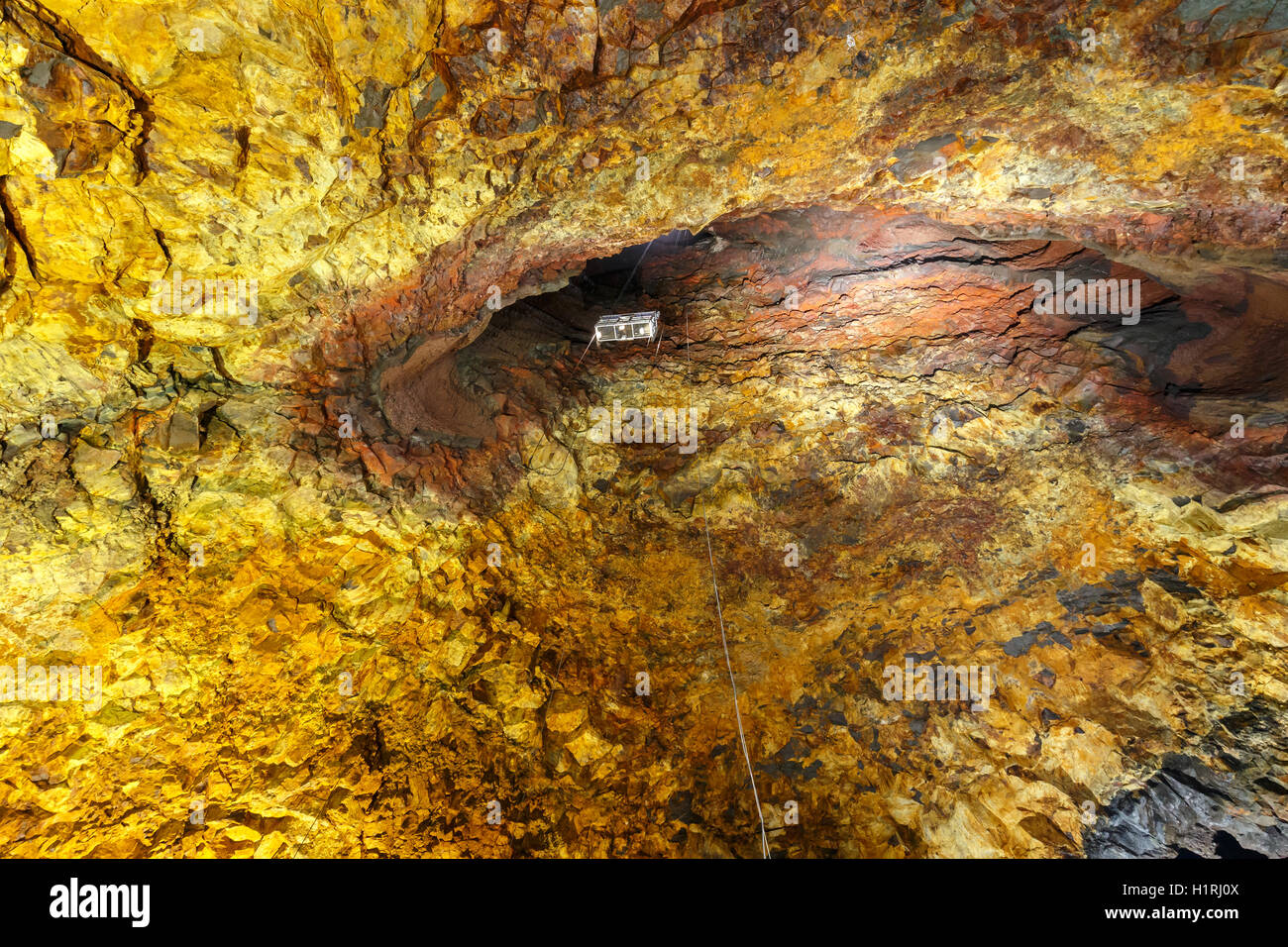 Down on the bottom of a volcano at Iceland. The only place in world ...