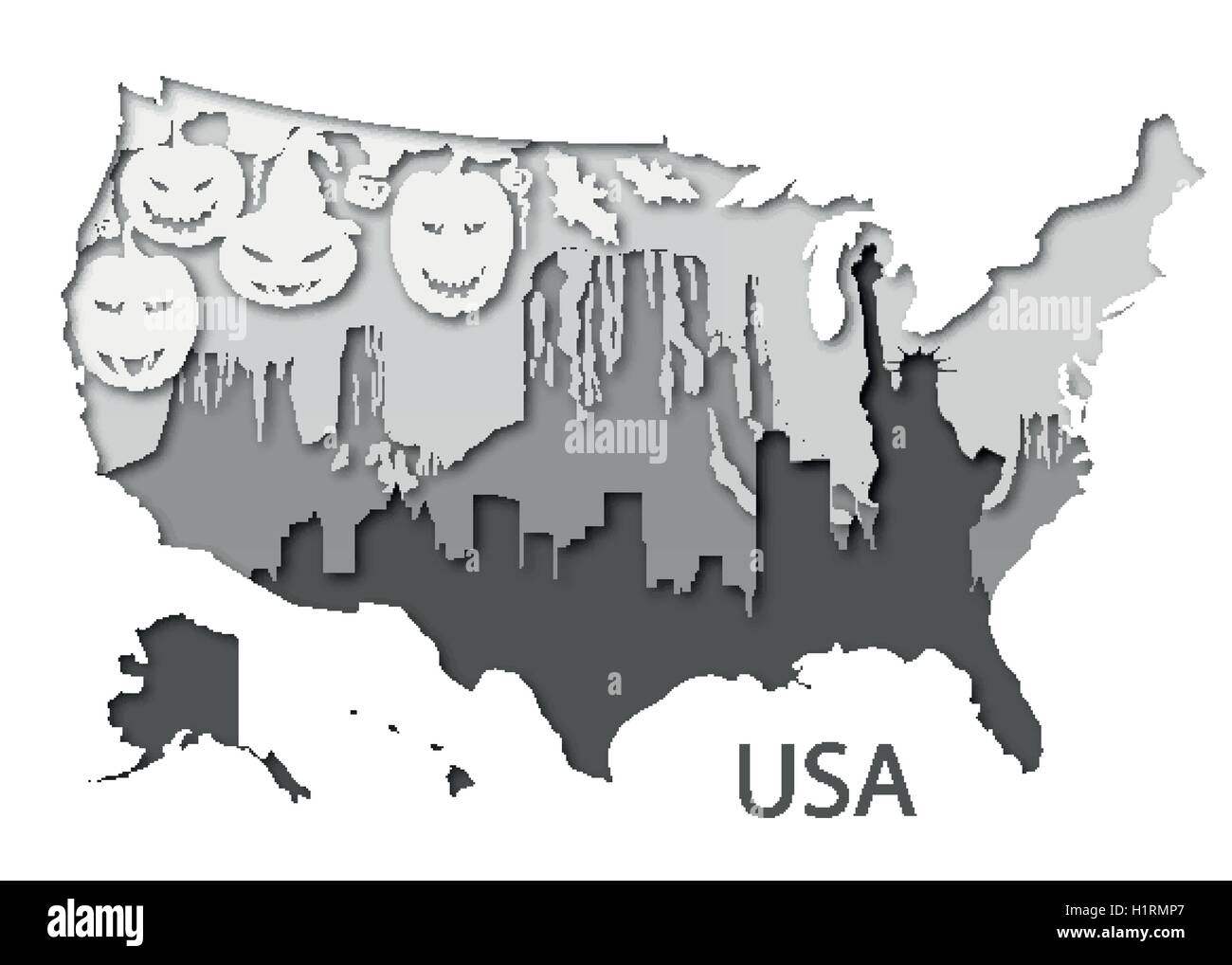 Map country paper cut Cut Out Stock Images & Pictures - Alamy