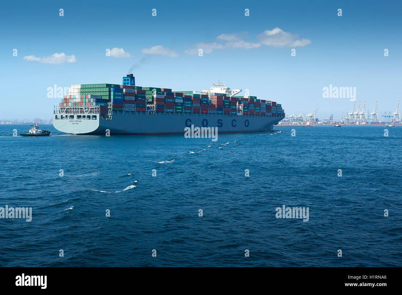 The Ultra Large Container Ship, COSCO Fortune, Entering The Port Of ...