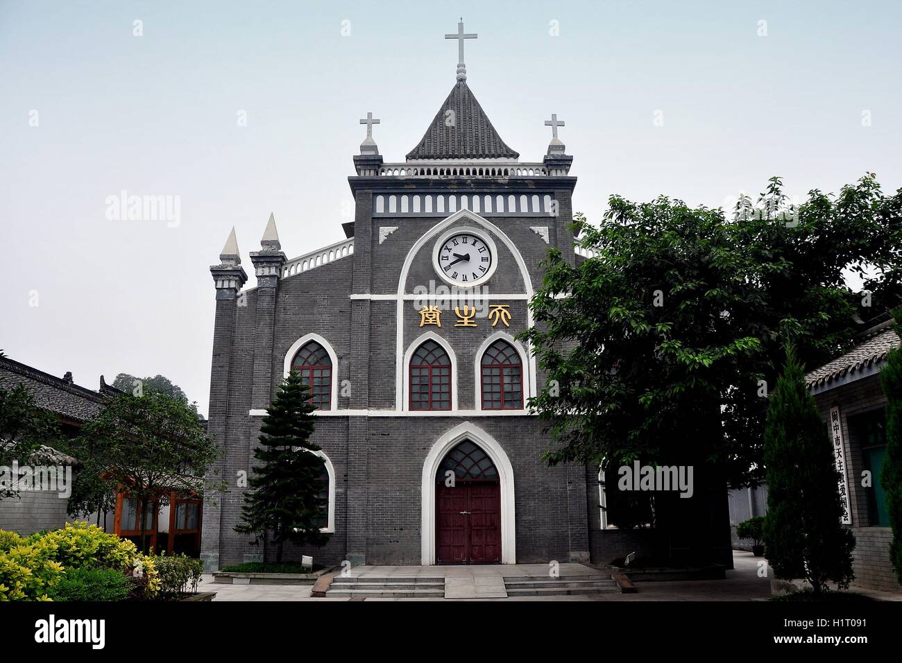 Langzhong Ancient City, China: The Catholic Church built in Chinese neo ...