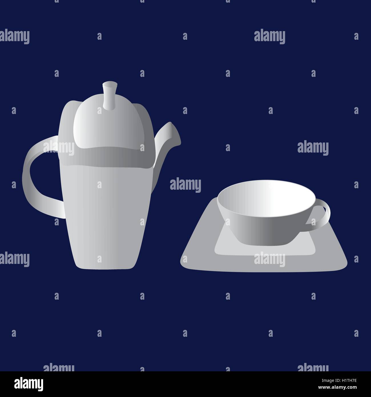 Old fashioned tea set Stock Vector Images - Alamy