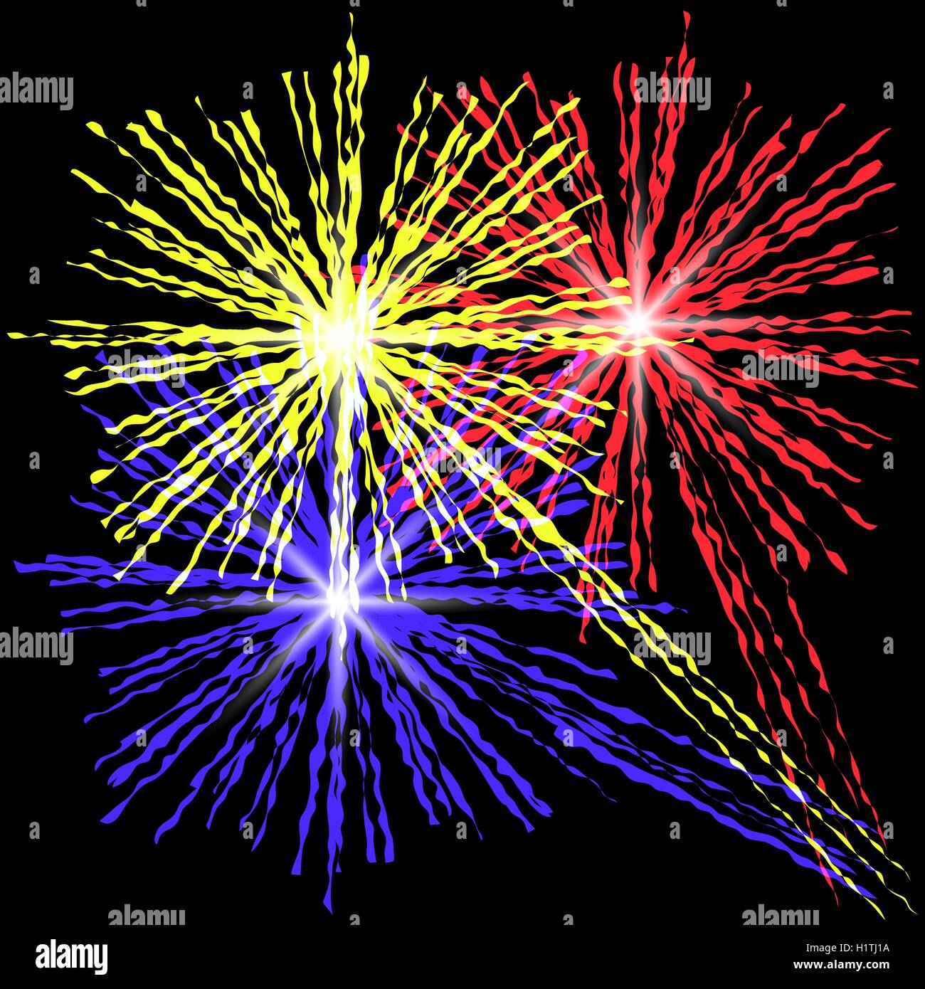 Colorful fireworks on the black background Stock Vector Image & Art - Alamy