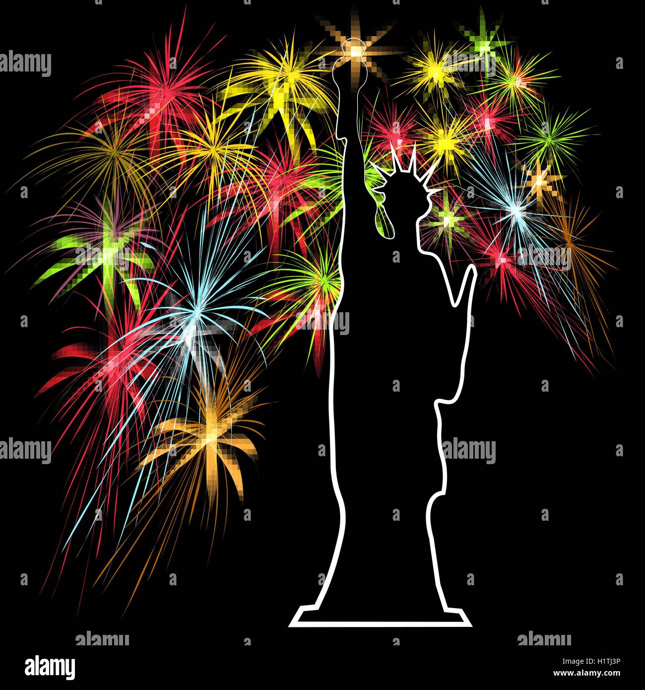 American Independence Day, US symbols, vector illustration Stock Vector ...