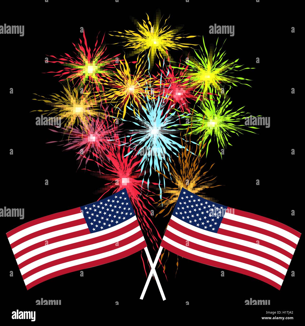 American Independence Day, US symbols, vector illustration Stock Vector ...