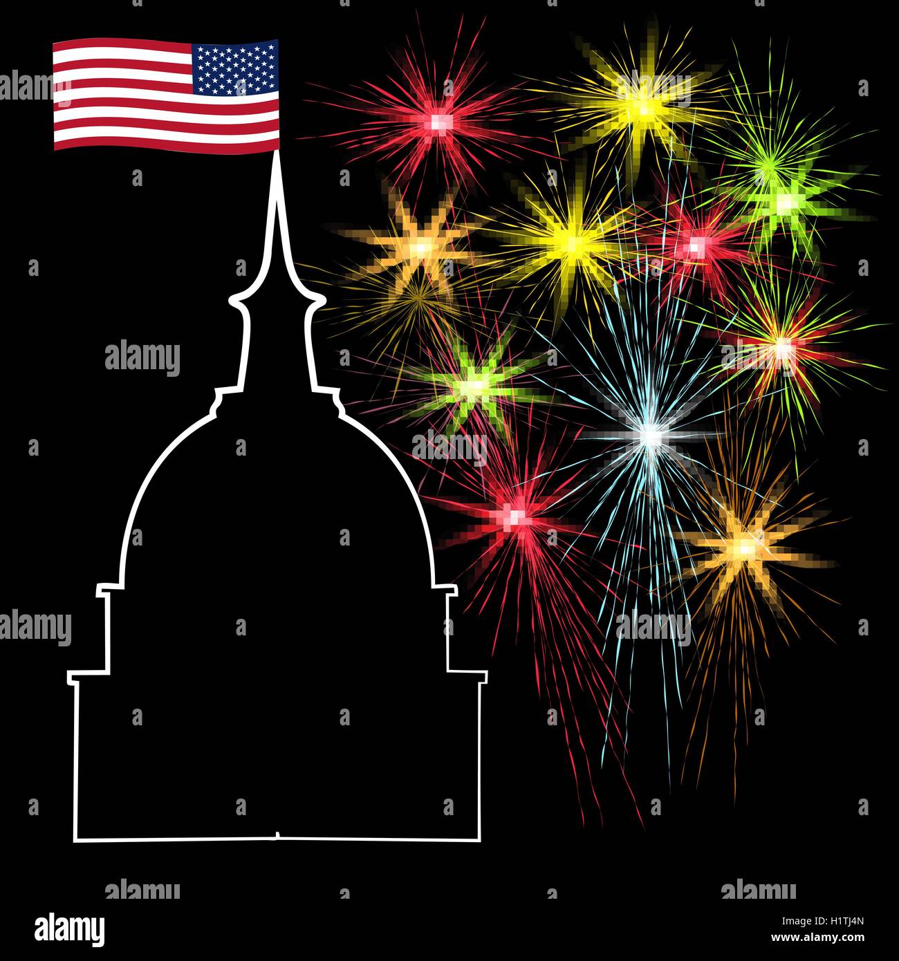 American Independence Day, US symbols, vector illustration Stock Vector ...