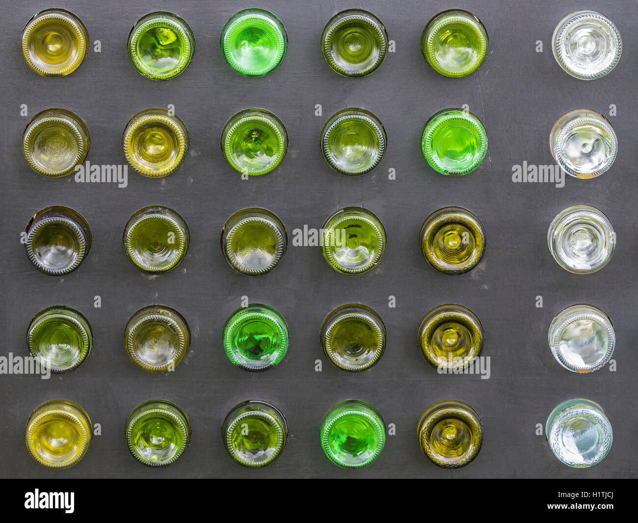 Bottoms of empty glass bottles Stock Photo - Alamy