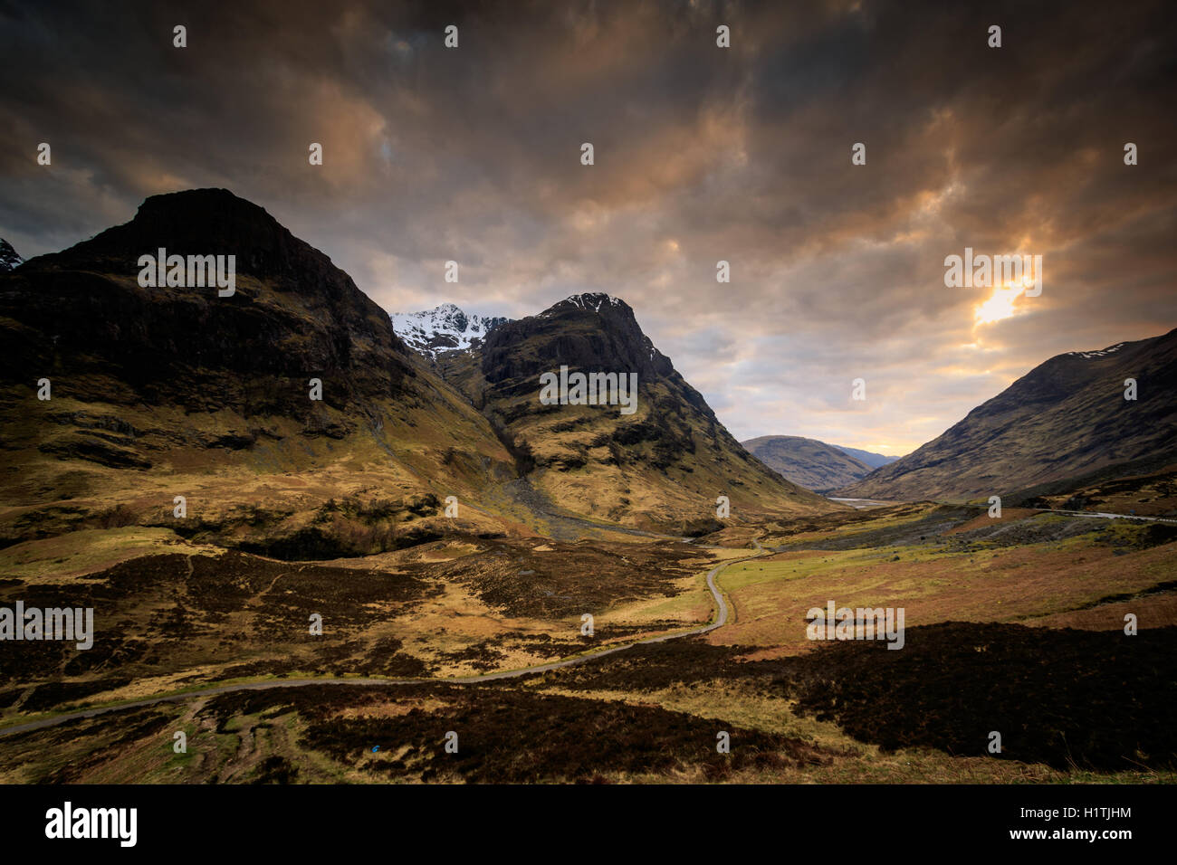 Glencoe sunset , Scotland UK Stock Photo - Alamy