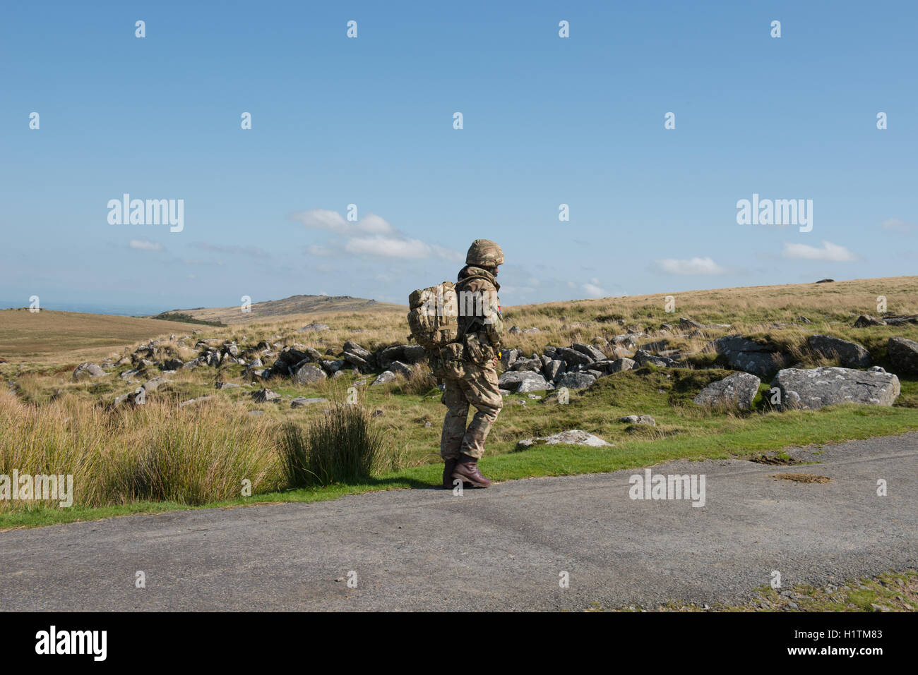 Soldiers from the British Army on a Training Exercise on Okehampton ...