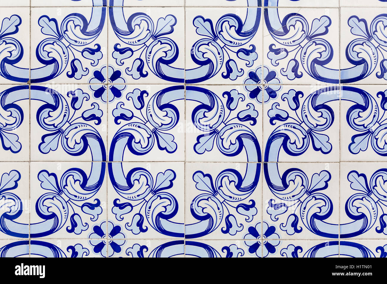 blue azulejos - original tiles from Lisbon, Portugal Stock Photo - Alamy