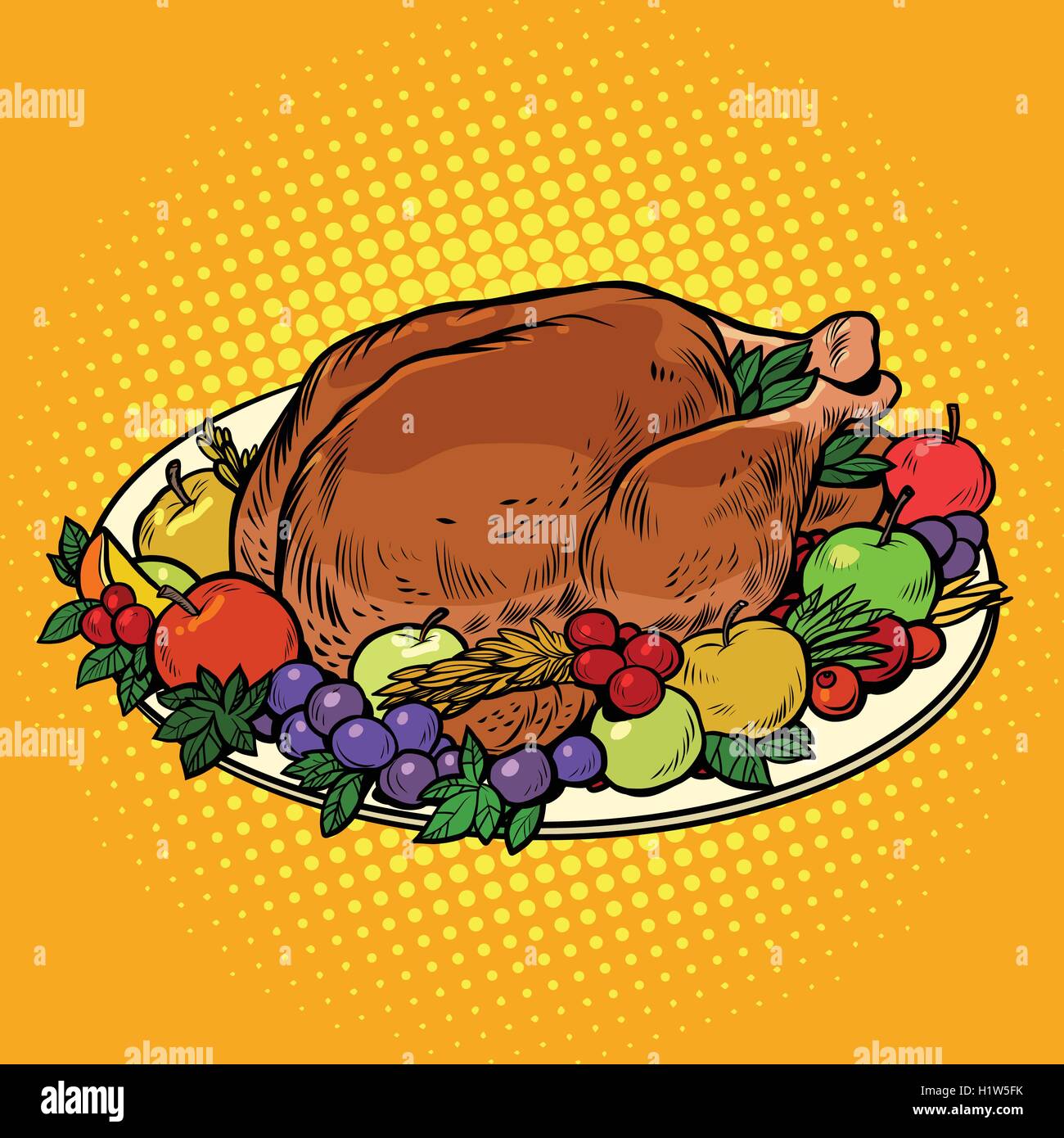 Fried Turkey dish on Thanksgiving day Stock Vector Image & Art - Alamy
