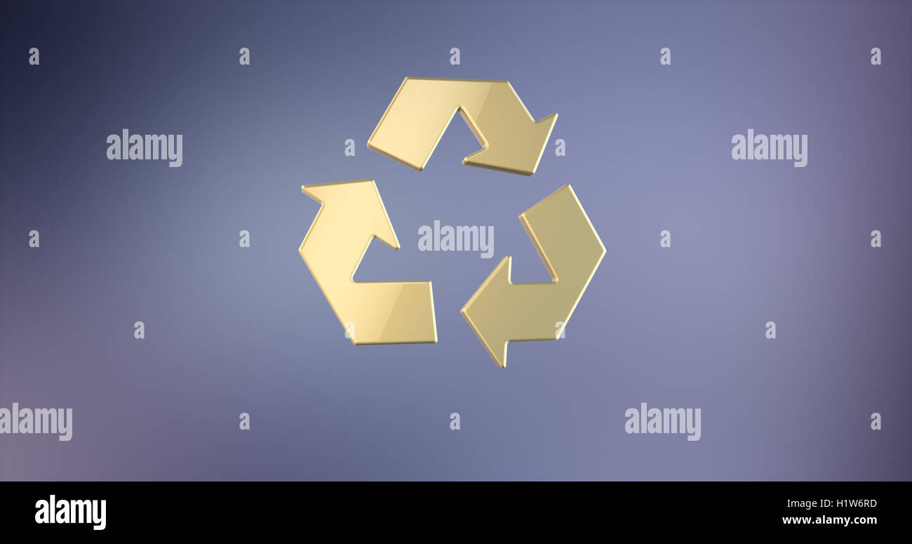 Recycle Gold 3d Icon Stock Photo - Alamy