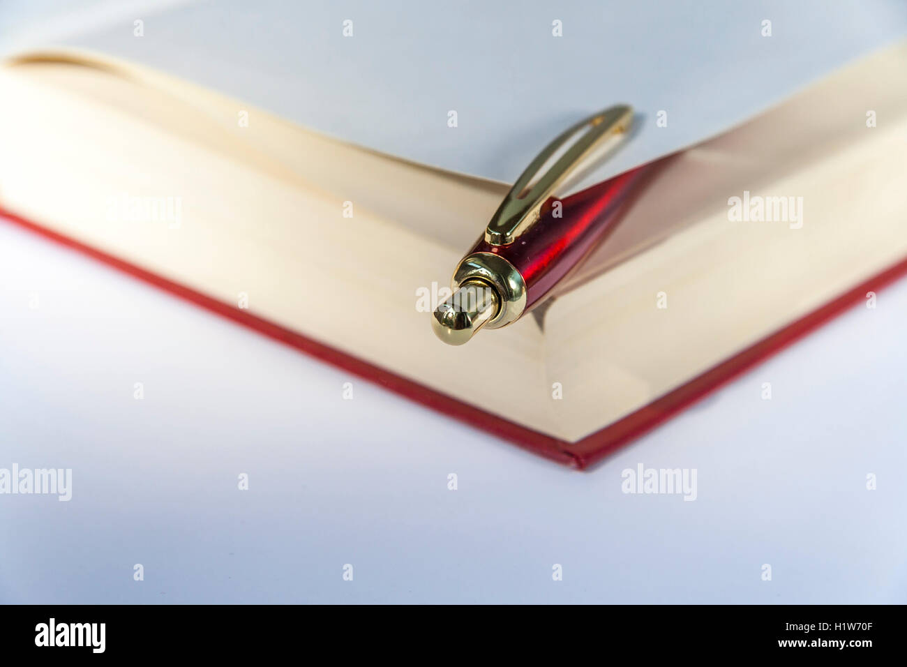 Ballpoint Pen in the Open Book Stock Photo - Alamy
