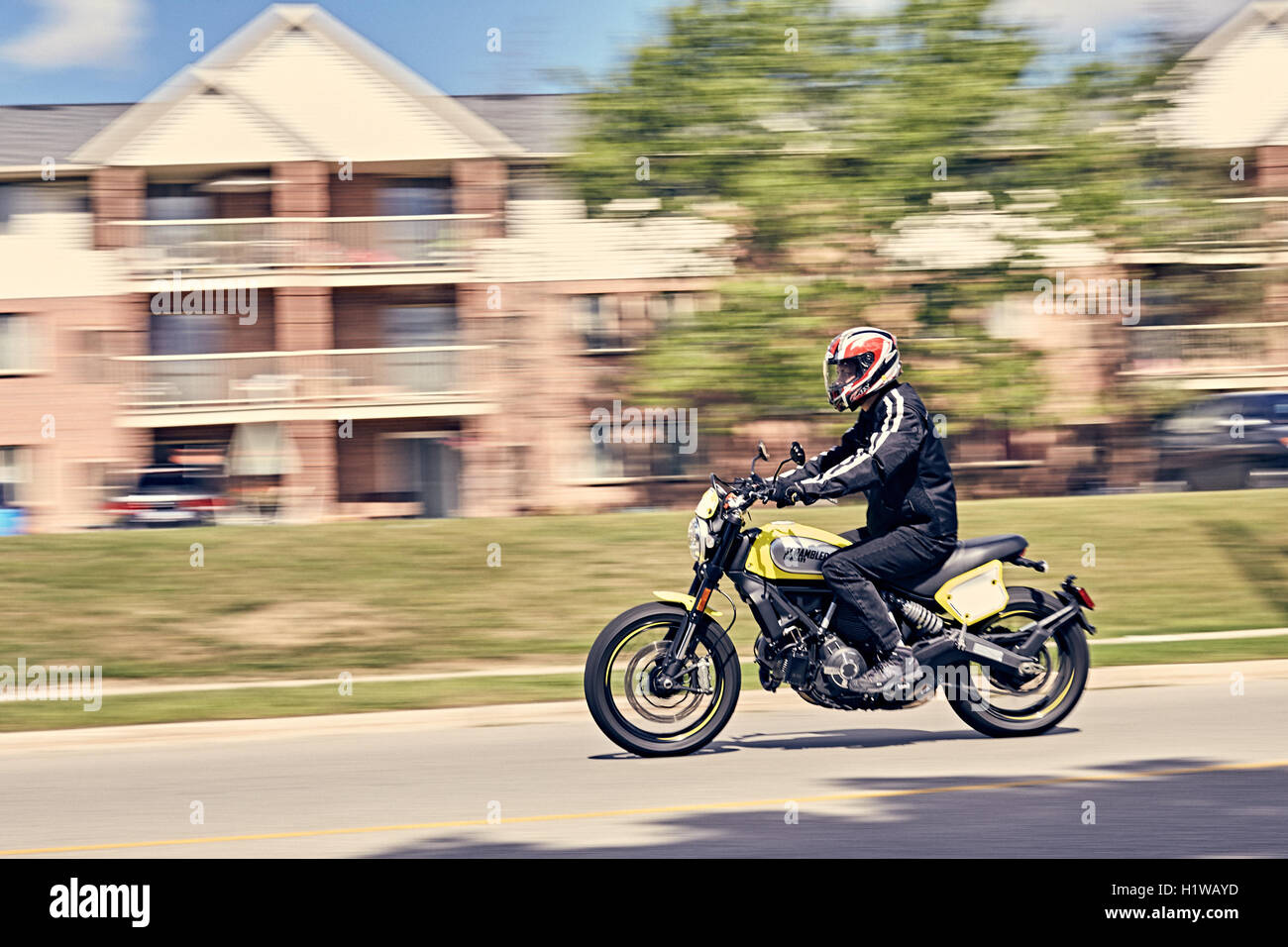 A person riding Ducati motorcycle Stock Photo - Alamy