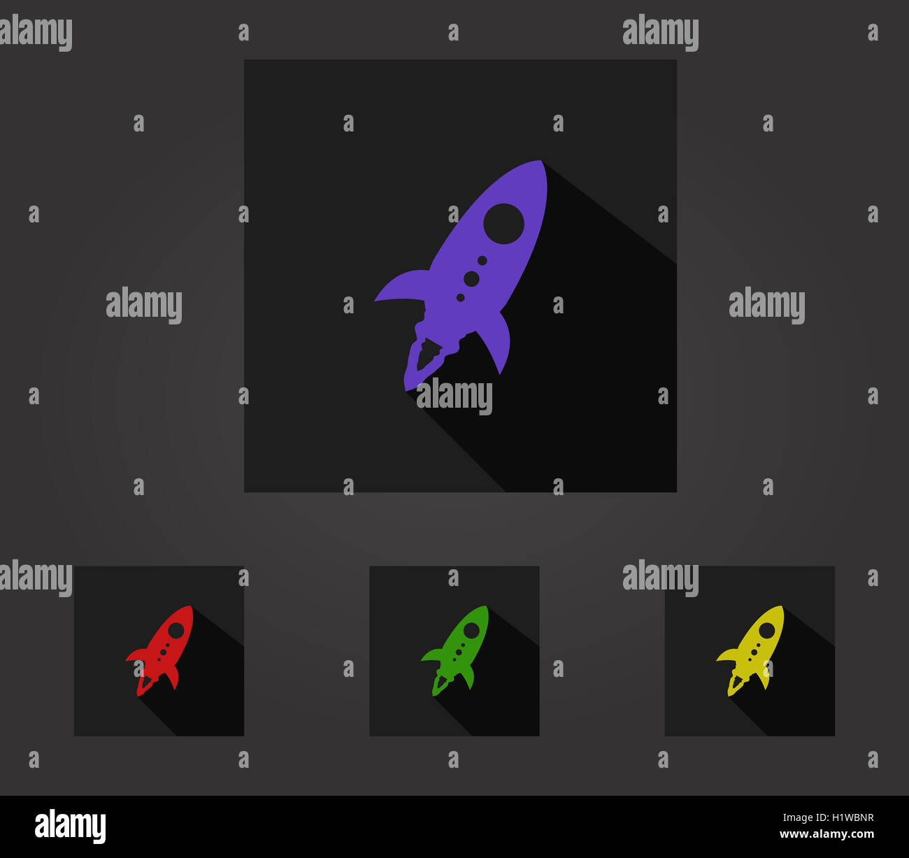 set of icons rocket Stock Photo - Alamy