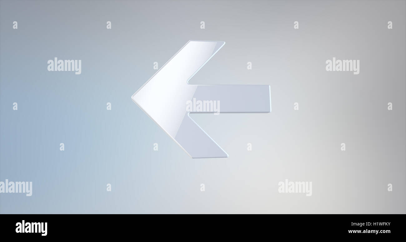 Arrow Left White 3d Icon Stock Photo - Alamy
