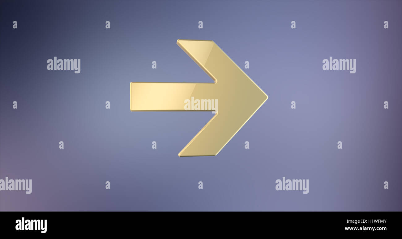 Arrow Right Gold 3d Icon Stock Photo - Alamy