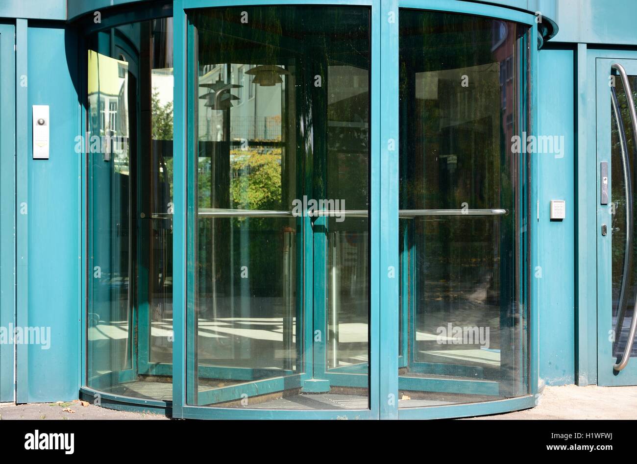 Modern revolving door as entrance to office building or hotel Stock ...