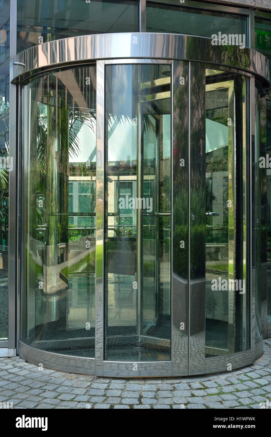Modern revolving door as entrance to office building or hotel Stock ...