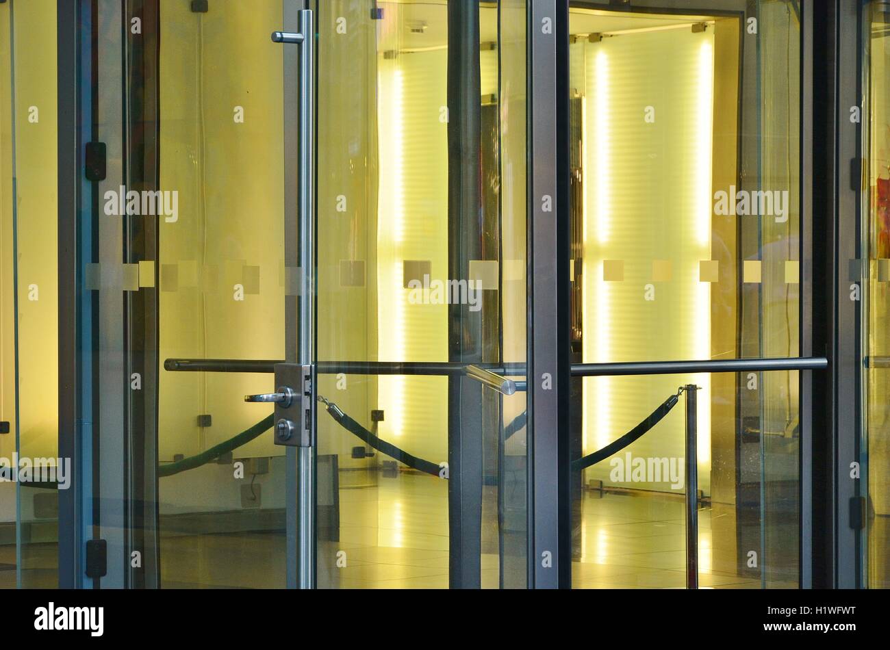 Modern revolving door as entrance to office building or hotel Stock ...