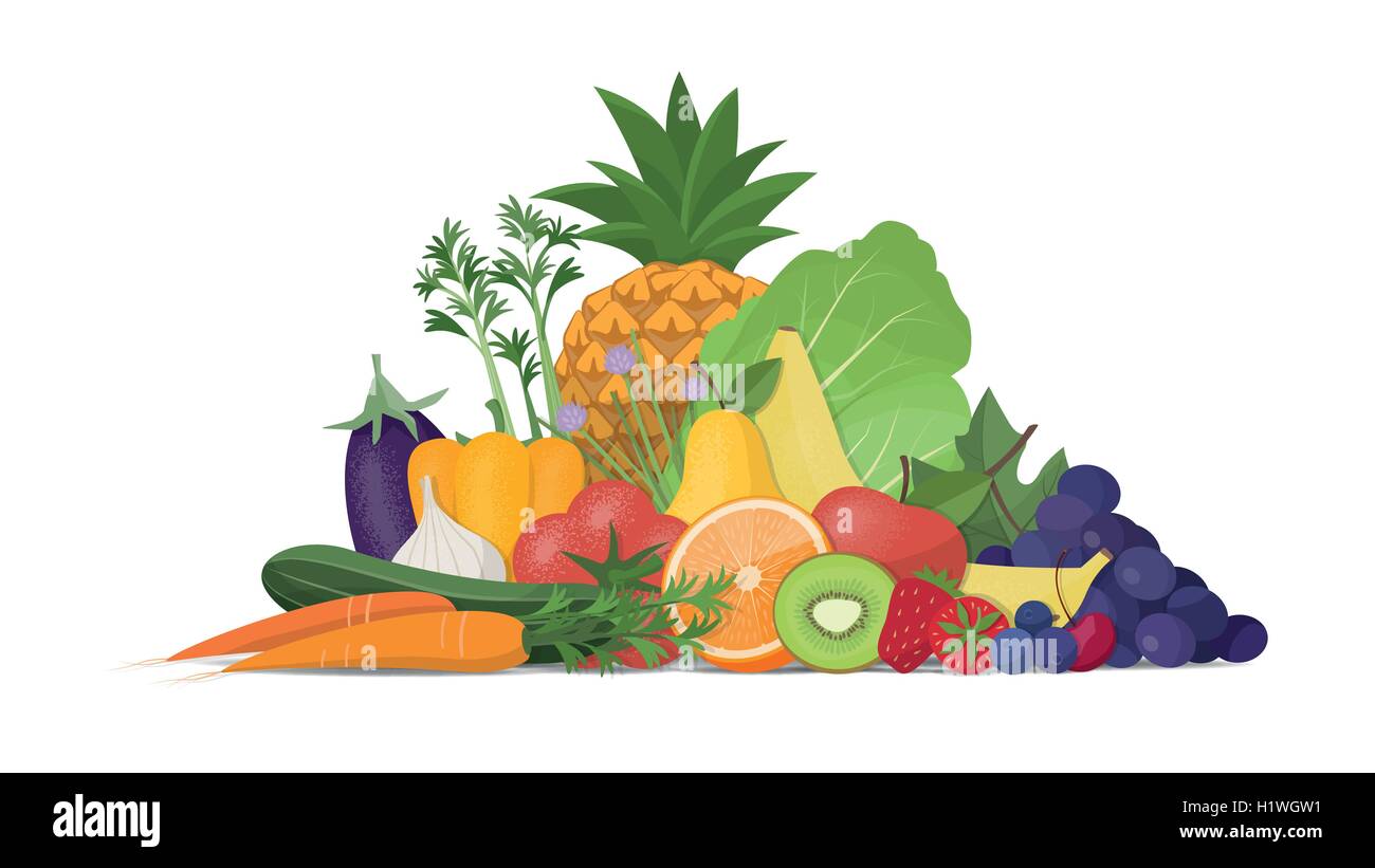 Fruit and vegetables vector vectors hi-res stock photography and images ...