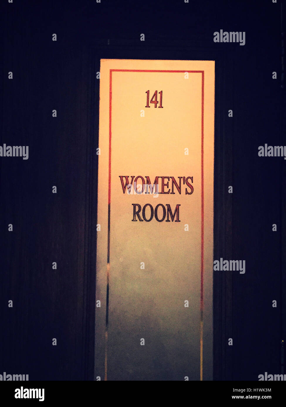 Women's Room Door Sign Stock Photo - Alamy