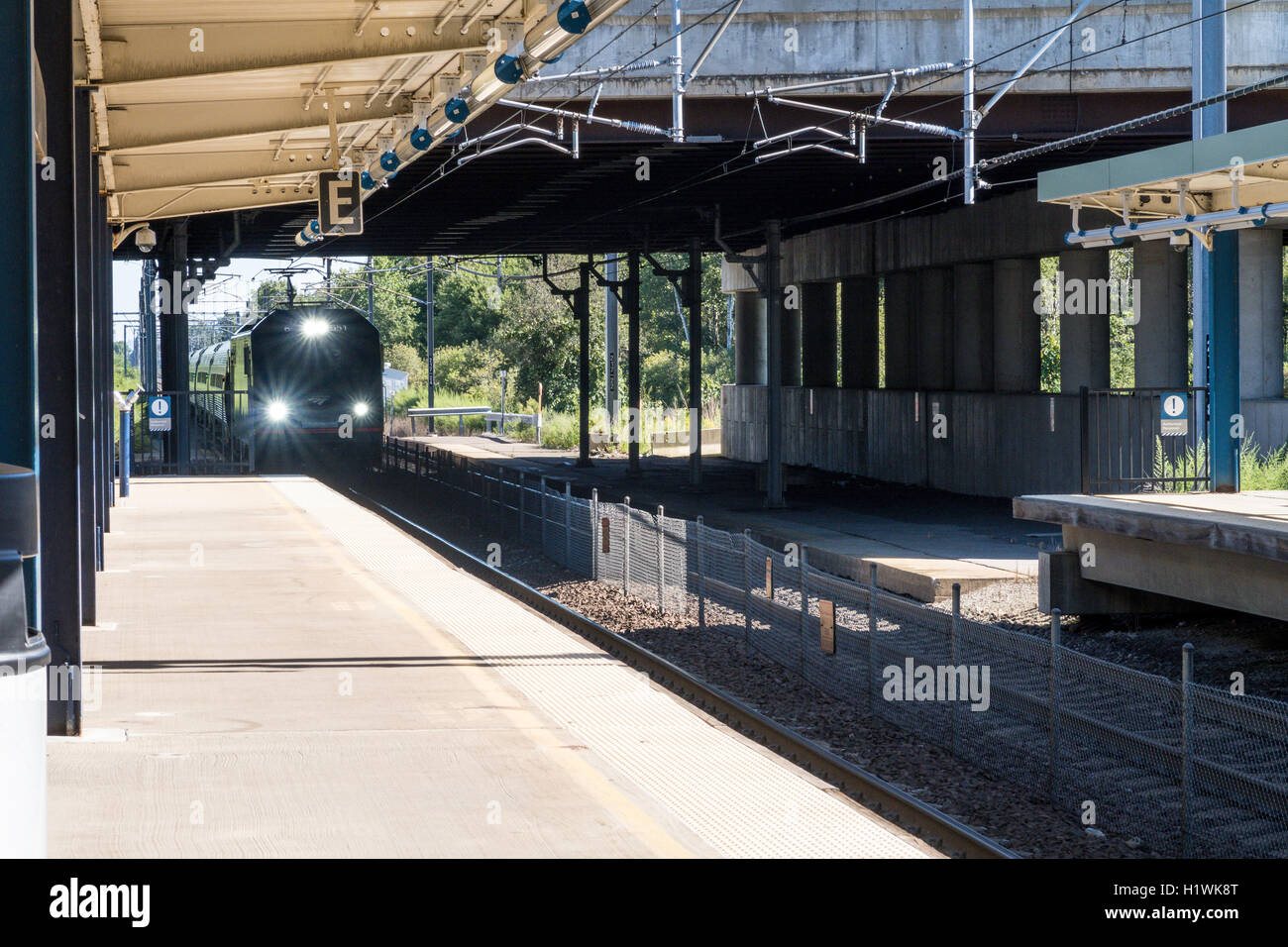 Amtrak Regional passenger train Approaching Station, MA, USA Stock ...