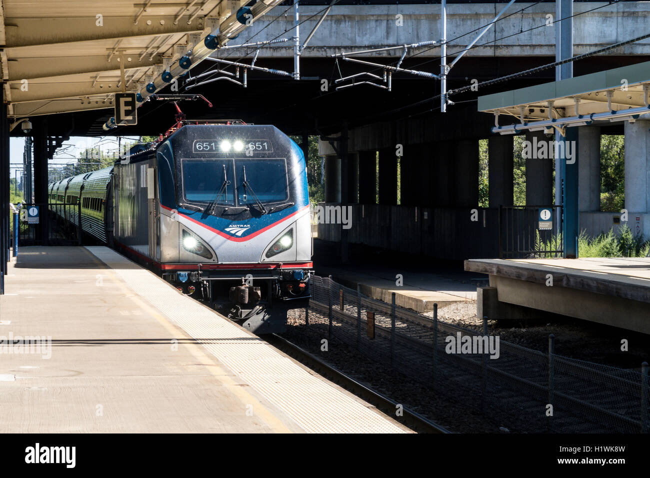 Amtrak Regional passenger train Approaching Station, MA, USA Stock ...