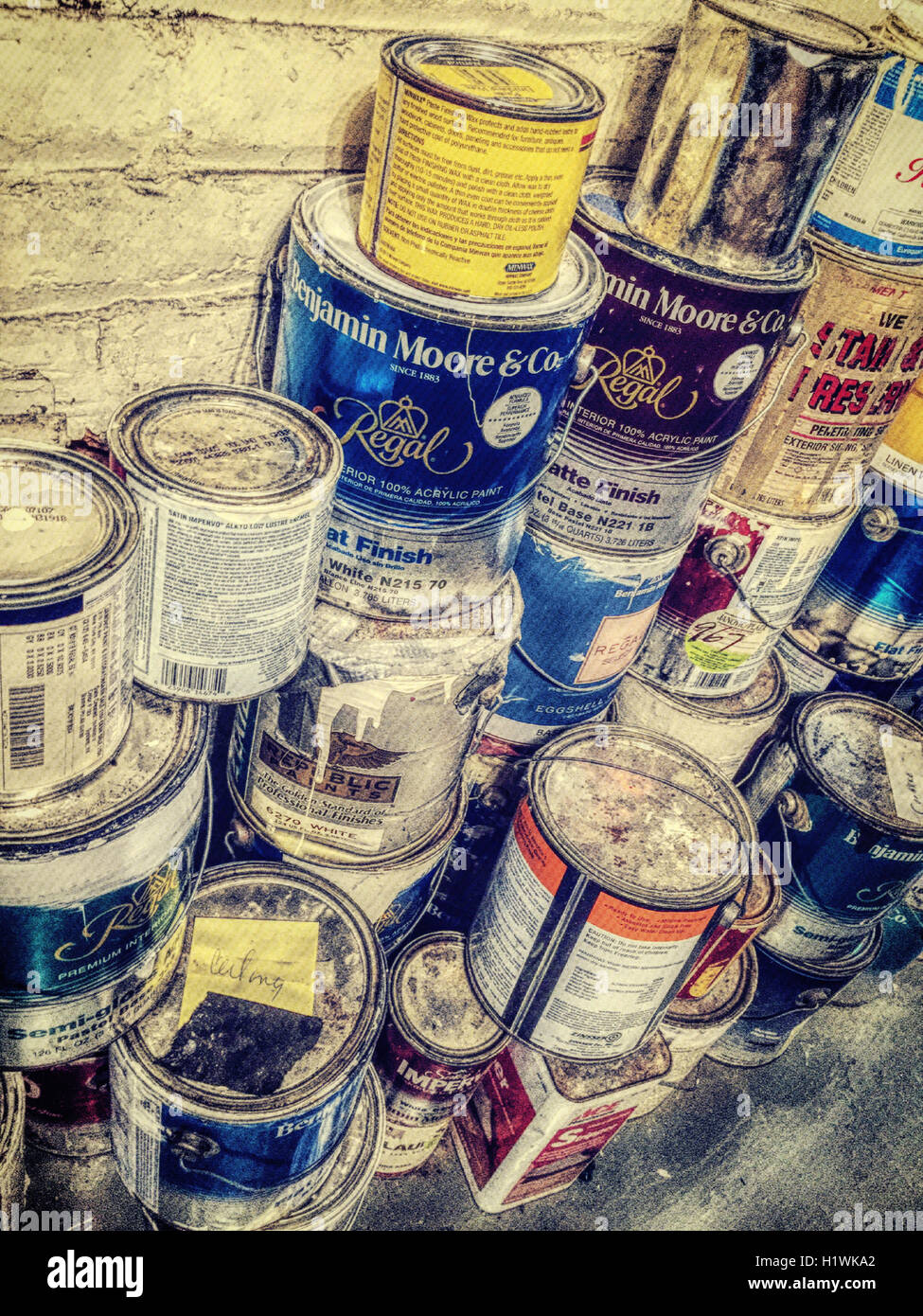 Discarded Paint Cans, USA Stock Photo - Alamy