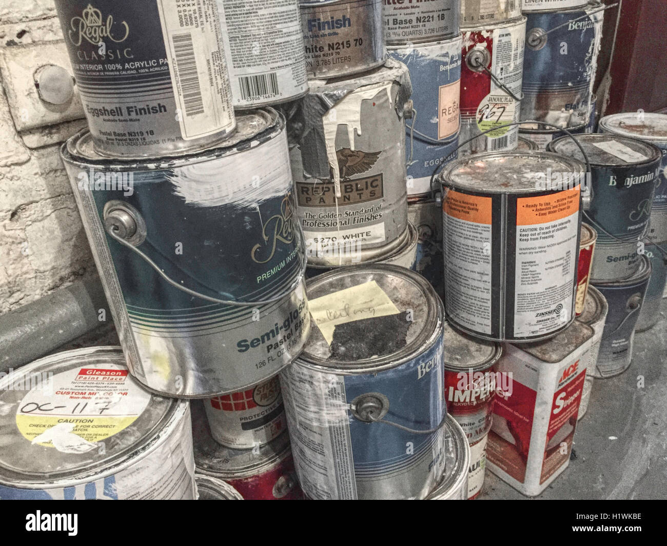 Discarded Paint Cans, USA Stock Photo - Alamy
