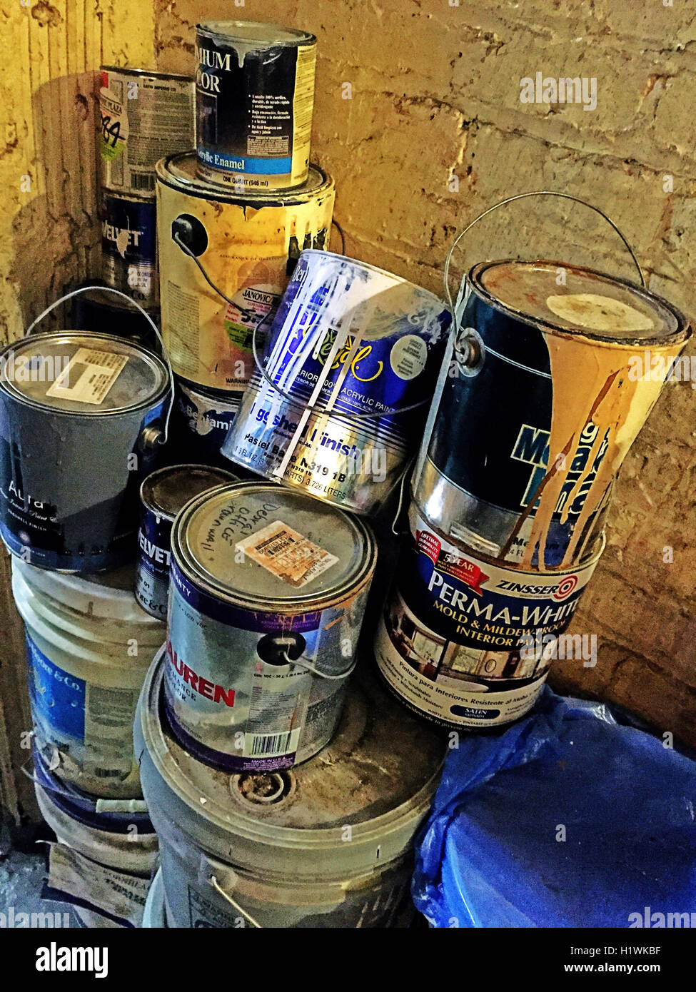 Discarded Paint Cans, USA Stock Photo - Alamy