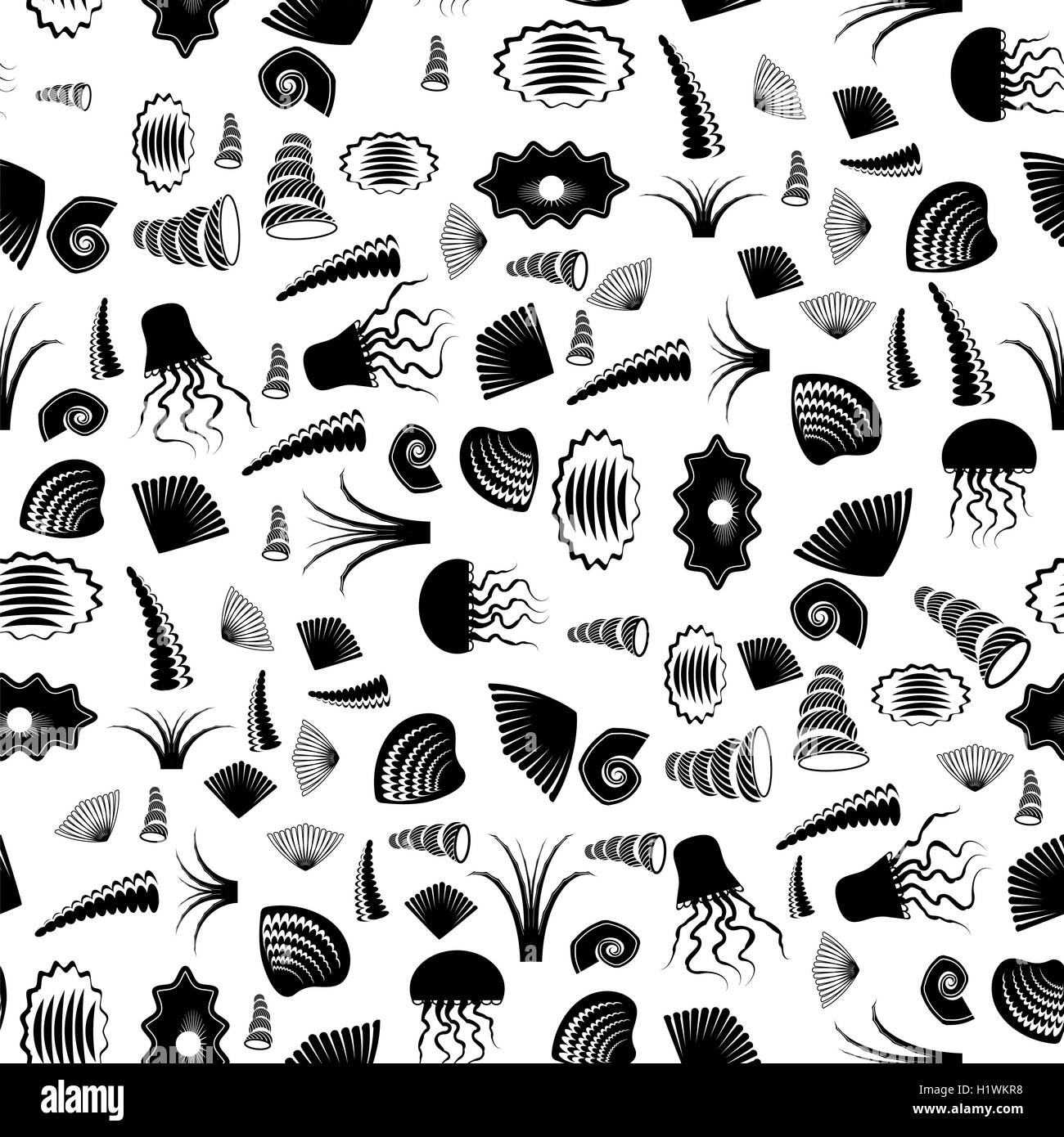 Seamless background jellyfish Black and White Stock Photos & Images - Alamy