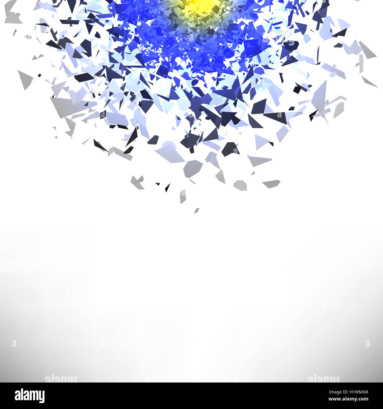 Explosion Cloud of Grey Pieces. Sharp Particles Stock Photo - Alamy