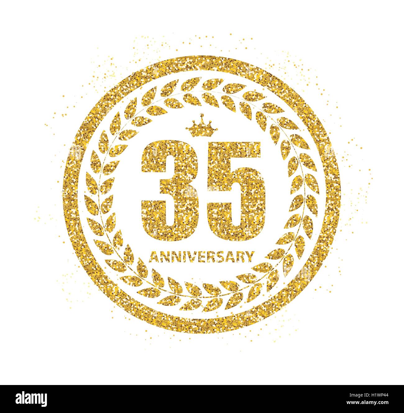 Template Logo 35 Years Anniversary Vector Illustration Stock Vector ...