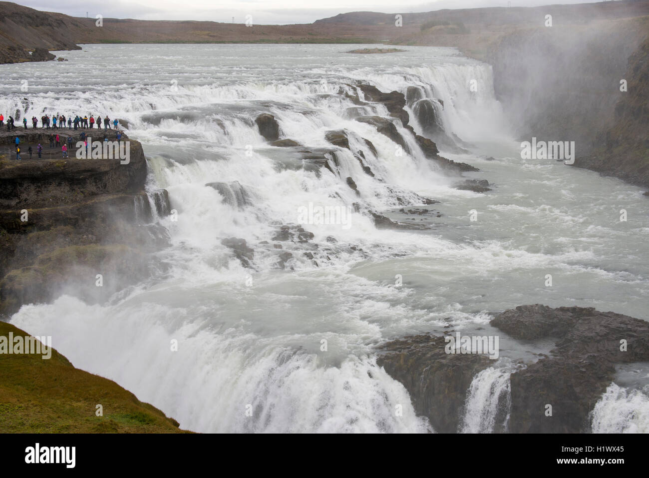 Southwestern Iceland, Reykjavik. Gullfoss Waterfall (Golden Waterfall ...