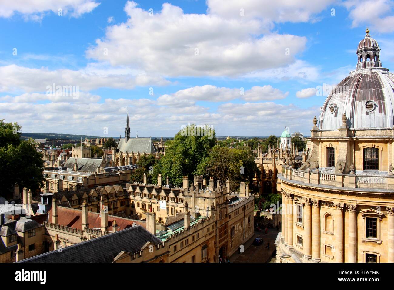 Panoramic views of Oxford from the top of St Mary's Church Stock Photo ...