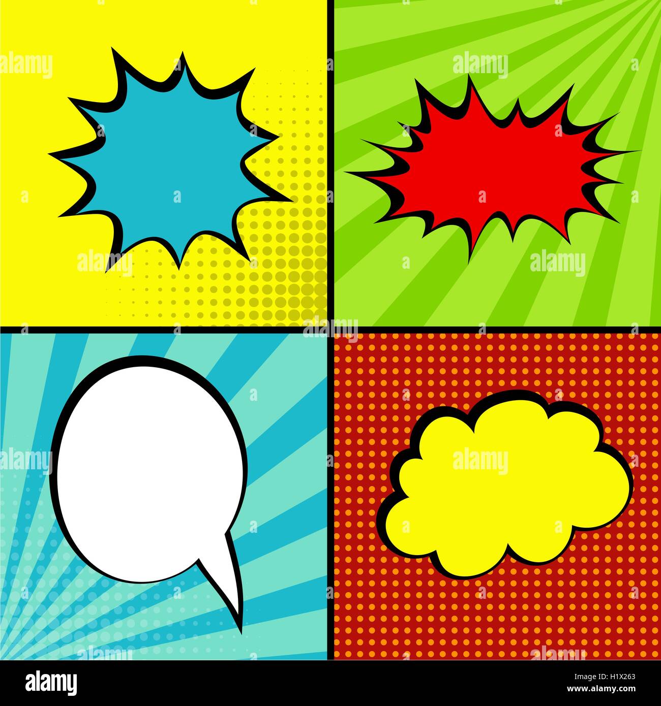 Set comic sound effects pop art Stock Vector Image & Art - Alamy