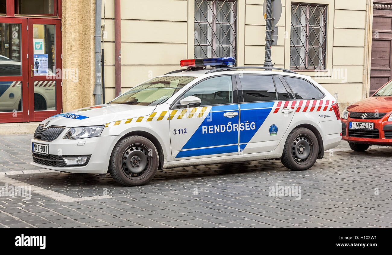 Budapest police car in budapest hungary hi-res stock photography and ...