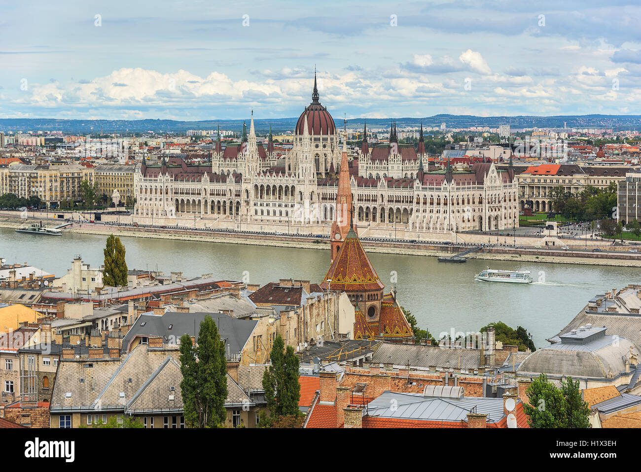Parliament of Hungary in Budapest. Top view Stock Photo - Alamy