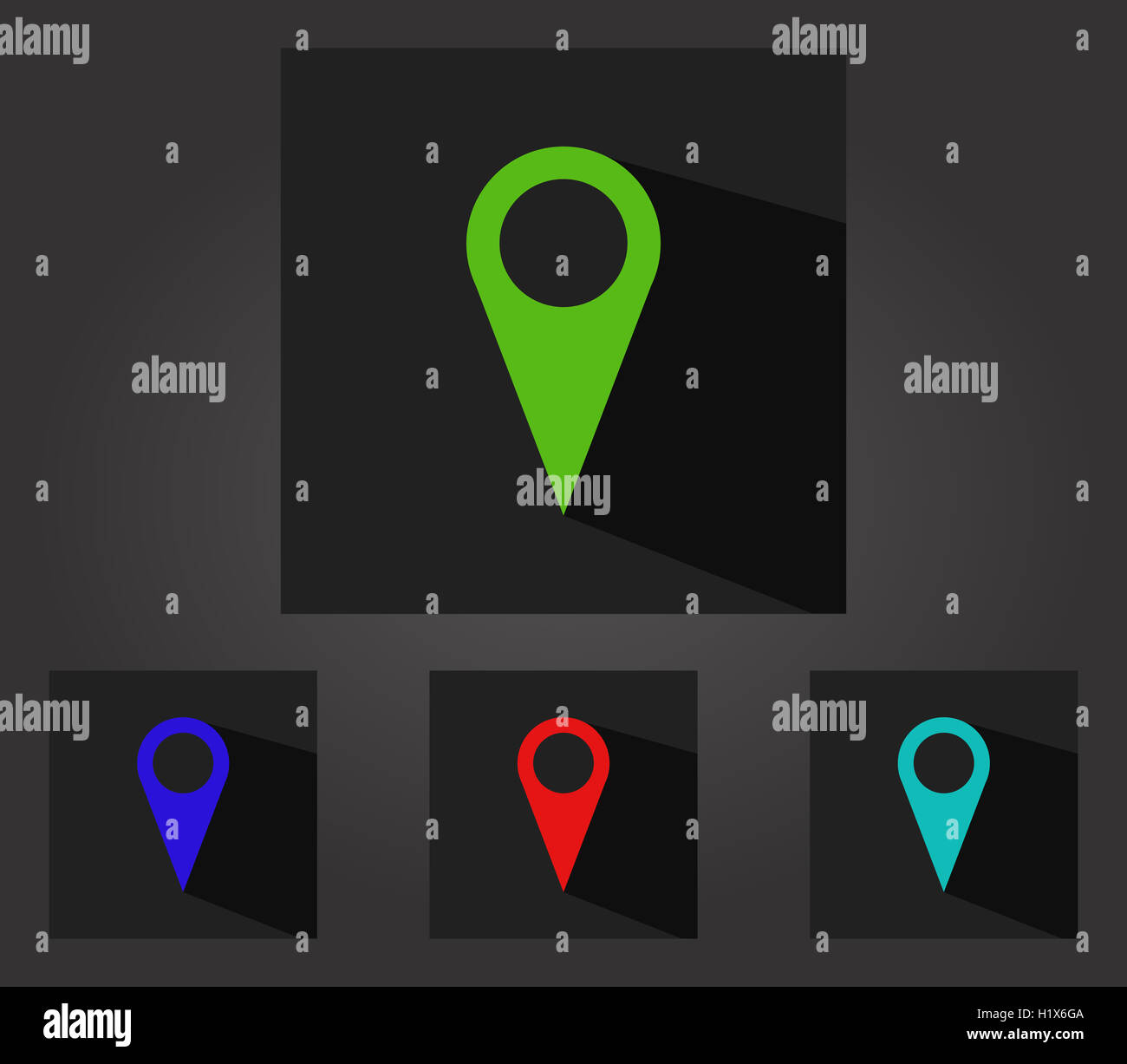 set of map navigation icons Stock Photo - Alamy